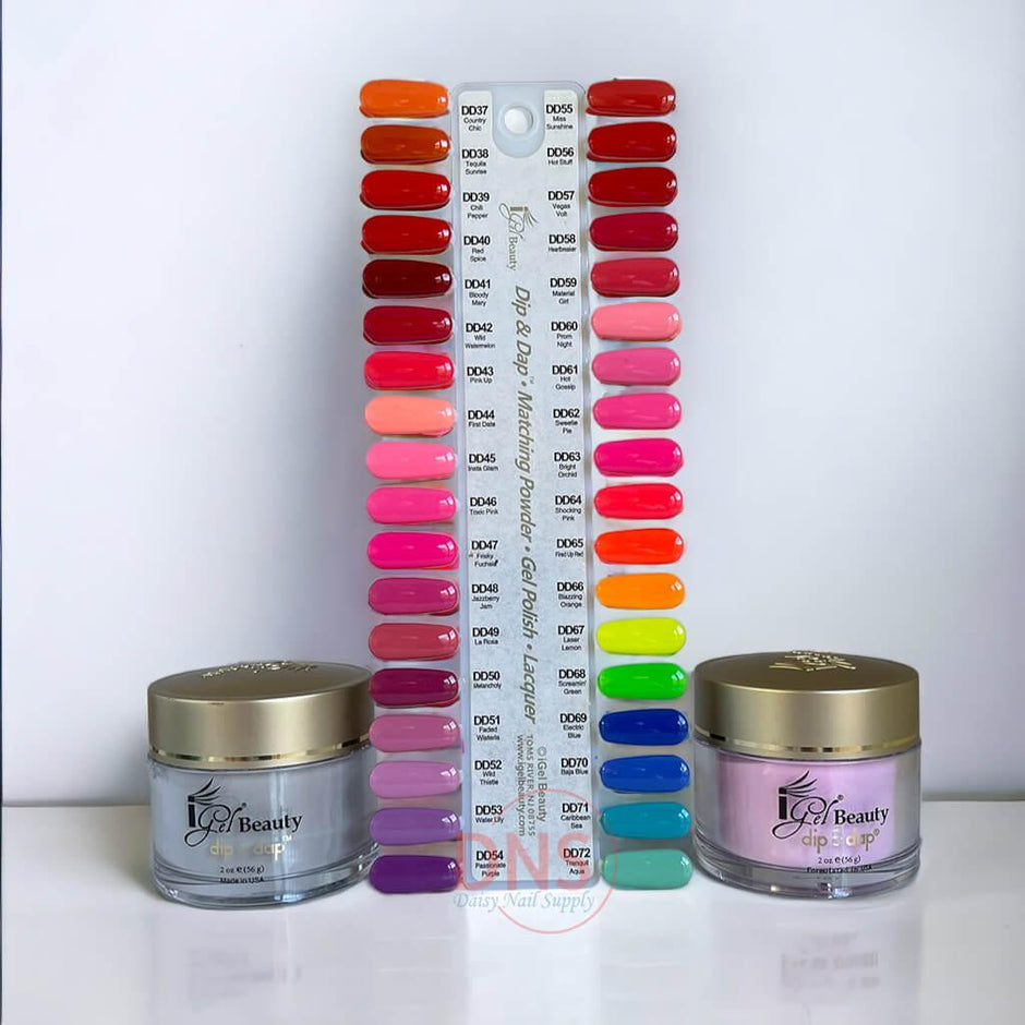 IGel Dip & Dap Powder 2 Oz (36 Colors 037 -> 72 + Free Color chart ...